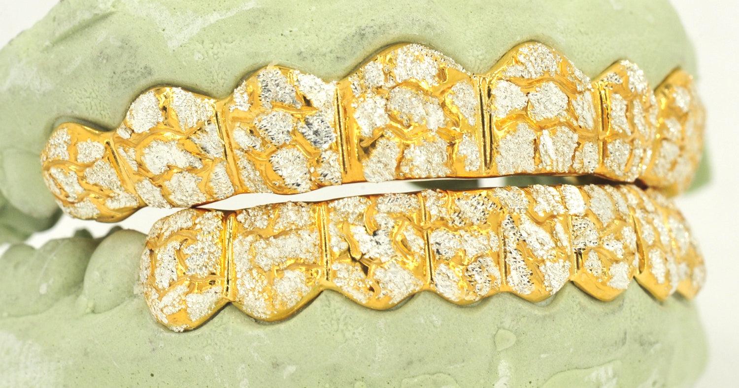 JDTK- 3008A- 16 Teeth Diamond Dust With Deep Nugget Cuts Grillz ...